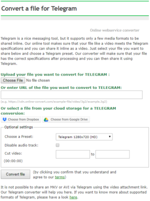 Send Videos Using The Telegram App | Online file conversion blog